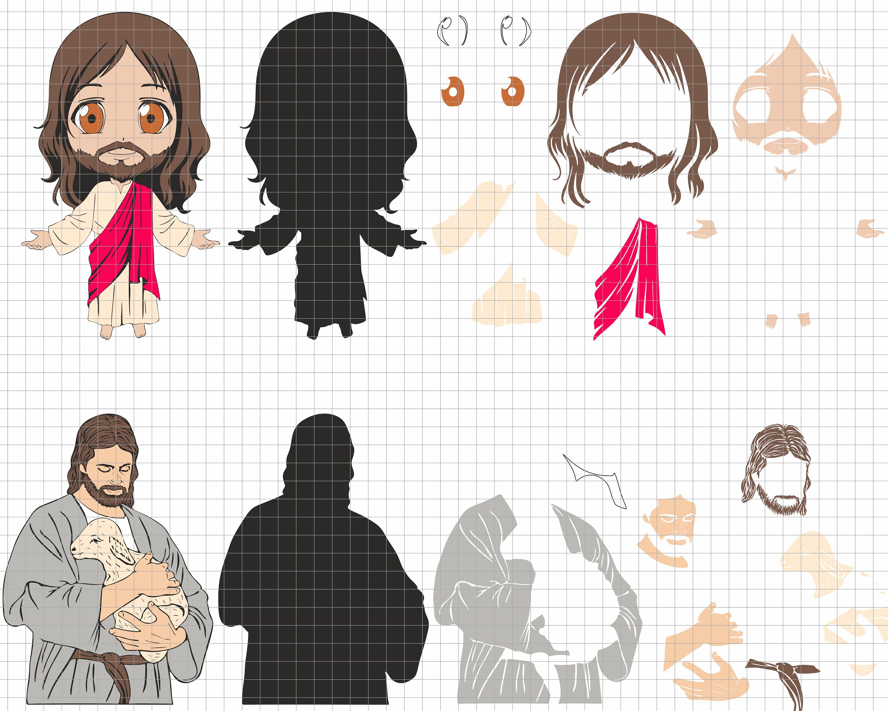 Jesus Christ SVG PNG Cricut File Layered Cut Design for Printing ...