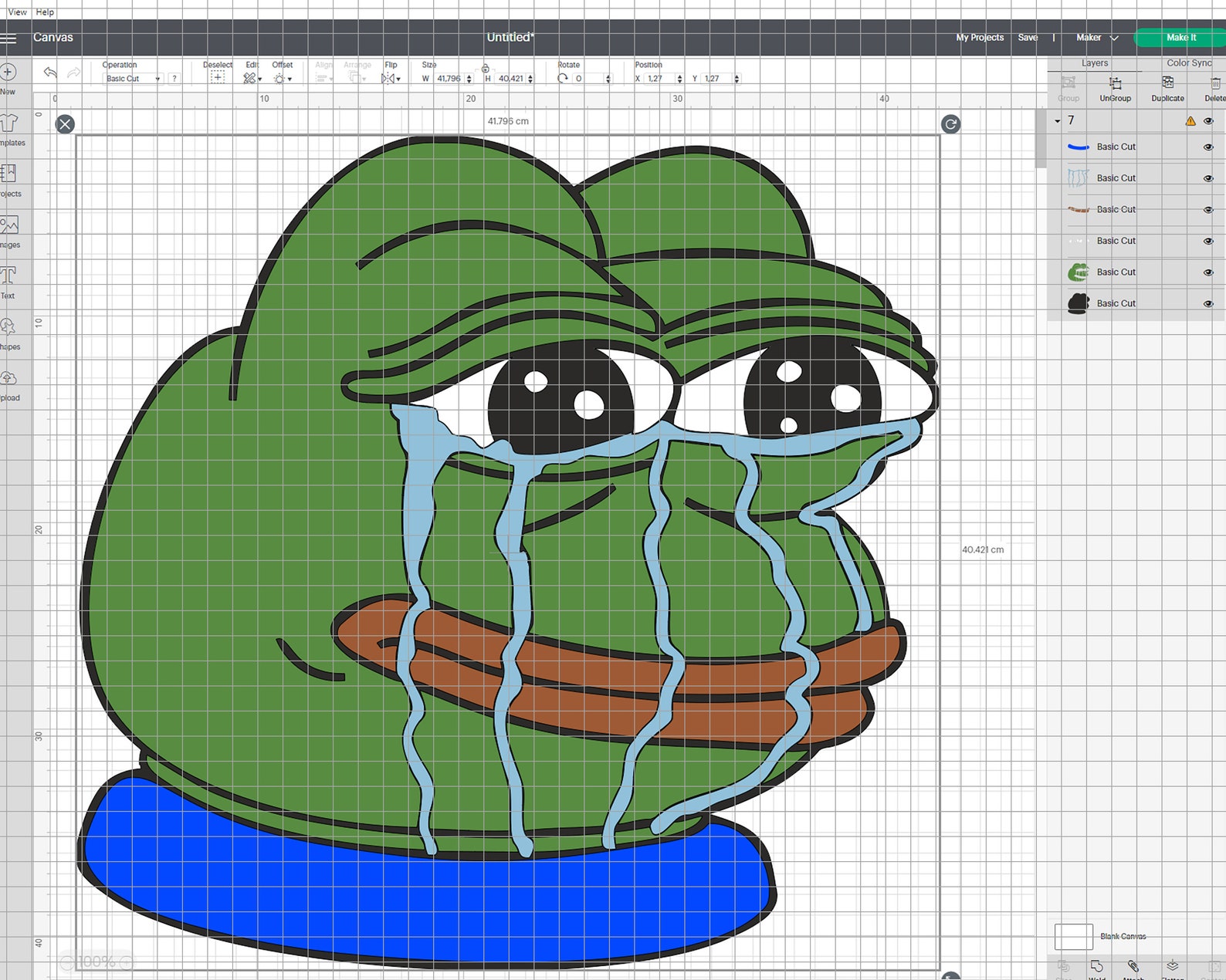 Pepe Frog Meme SVG PNG Cricut File Layered Cut Design for Printing ...