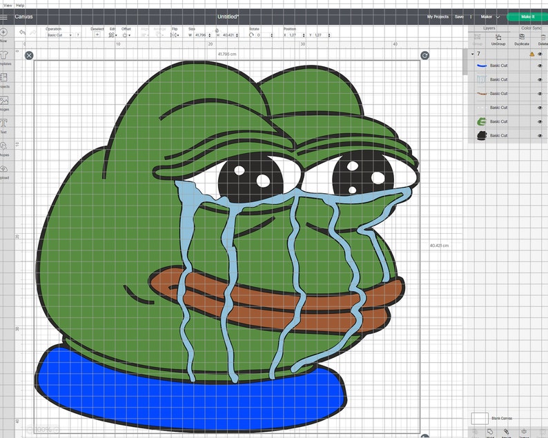 Pepe Frog Meme SVG PNG Cricut File Layered Cut Design for Printing ...