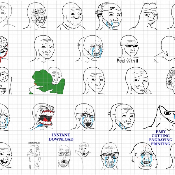 Wojak Face Svg - Etsy Israel