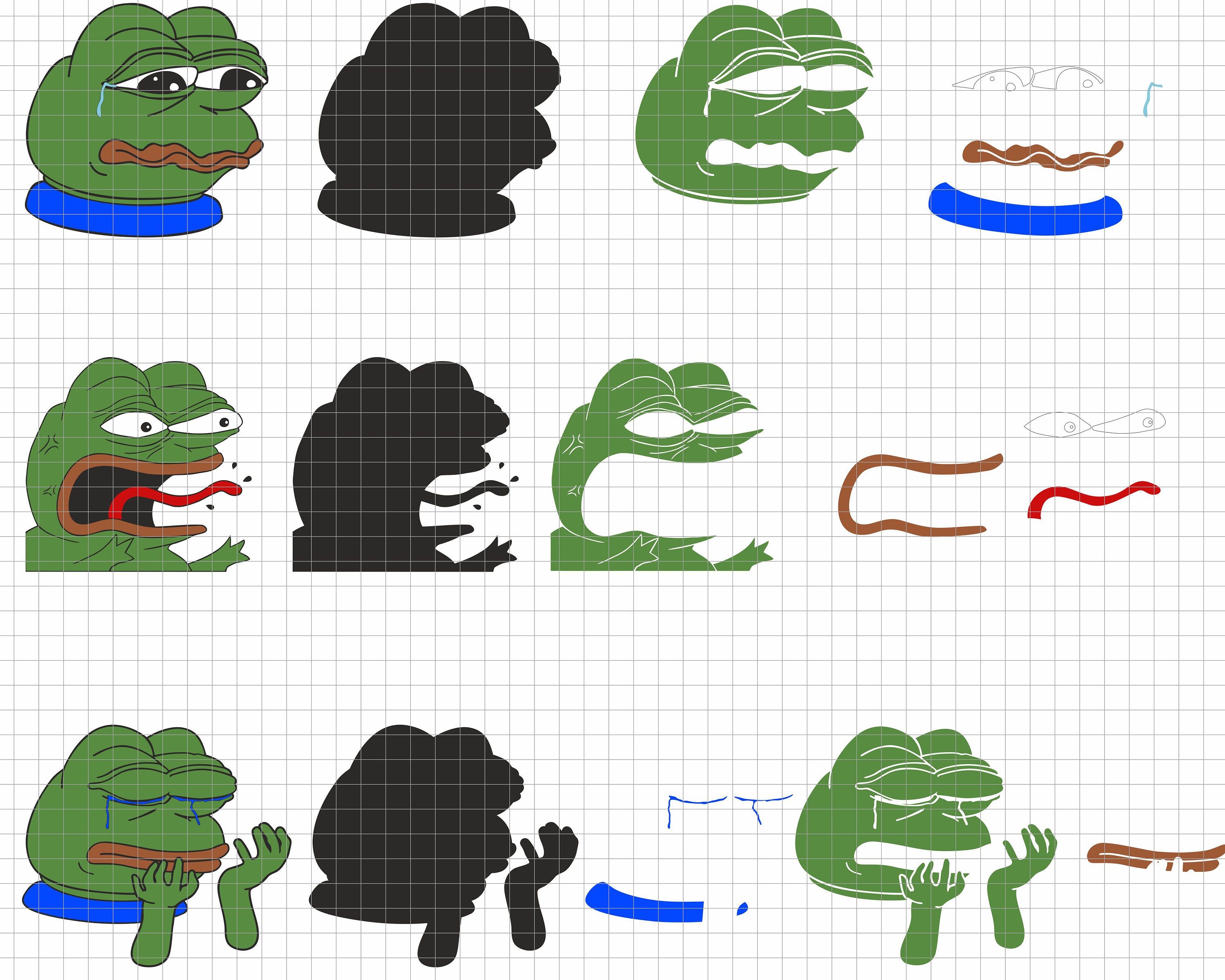 Pepe Frog Meme SVG PNG Cricut File Layered Cut Design for Printing ...