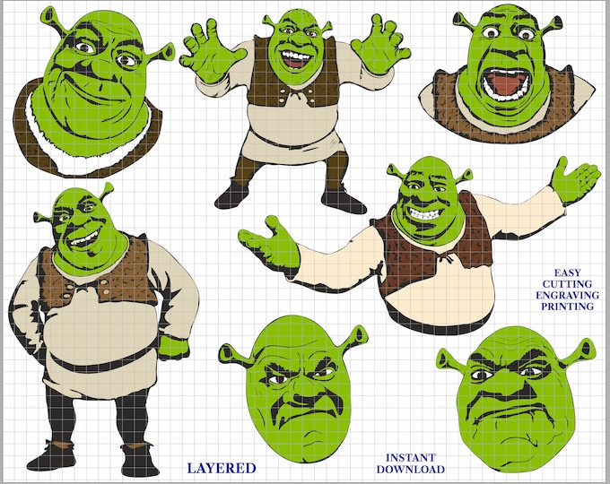 Shrek SVG - Etsy UK