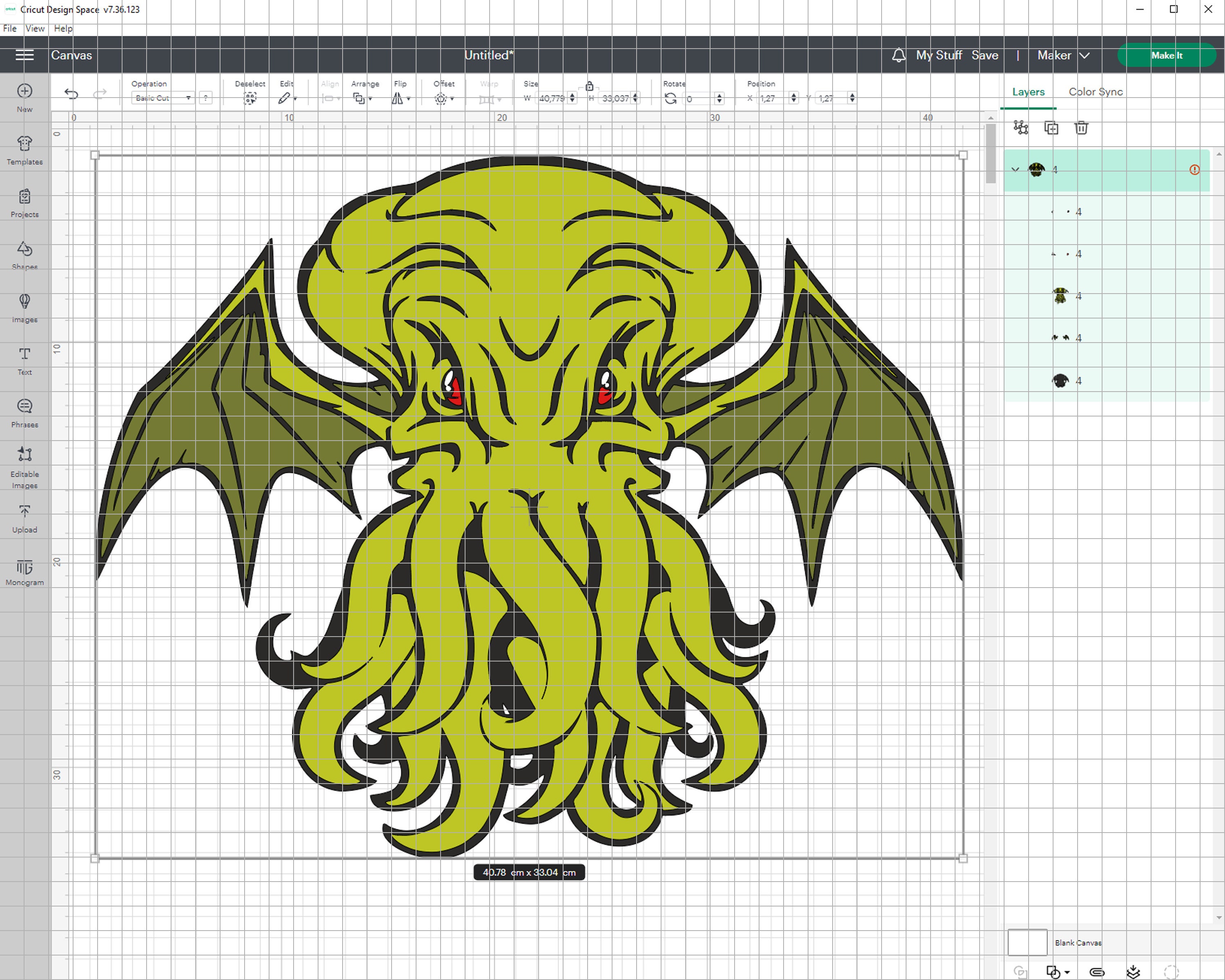 Cthulhu SVG PNG Cricut File Layered Cut Design for Printing, Engraving ...