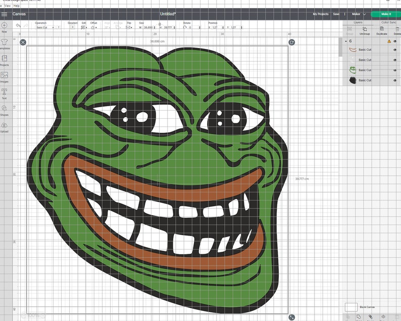 Pepe Frog Meme SVG PNG Cricut File Layered Cut Design for Printing ...