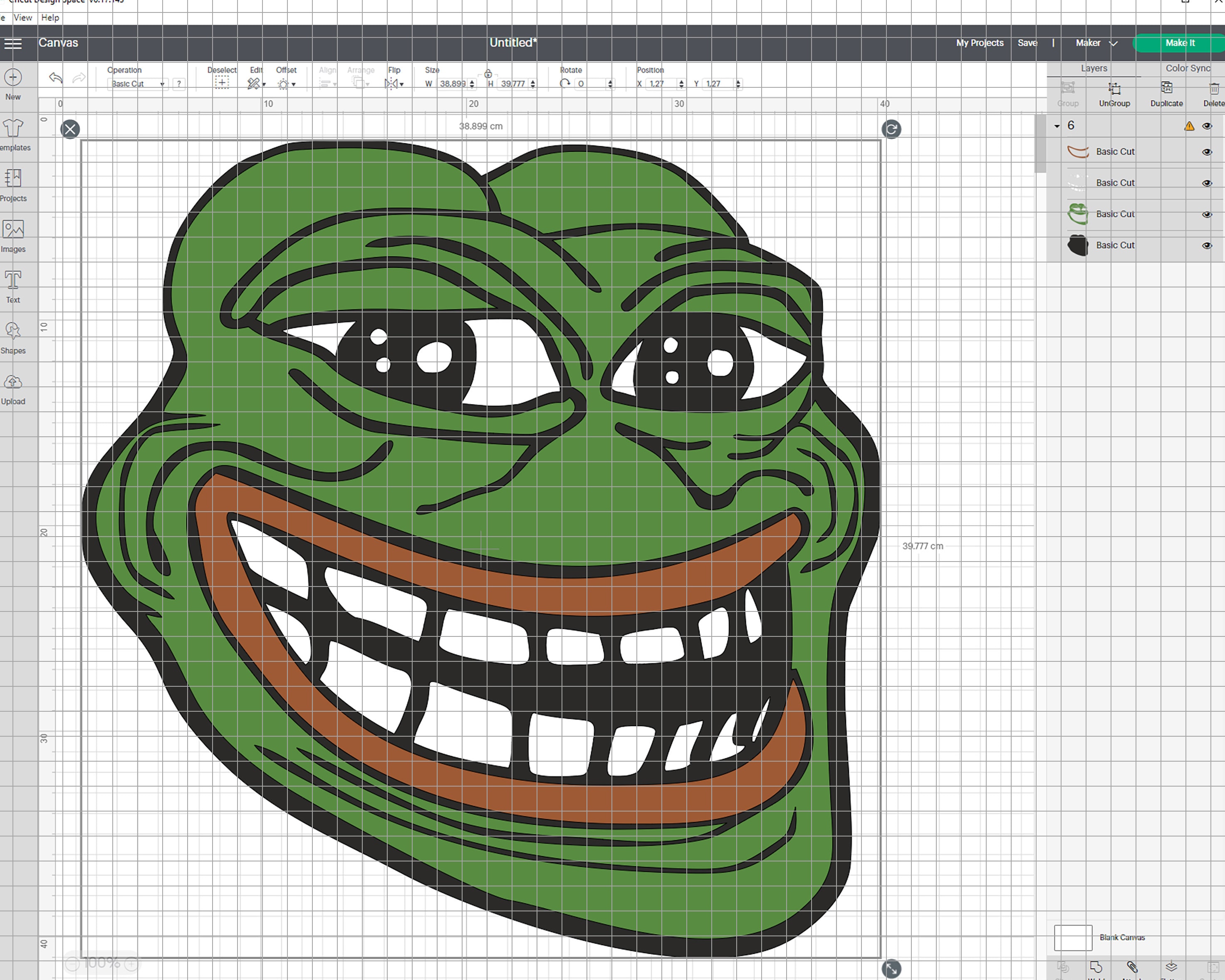 Pepe Frog Meme SVG PNG Cricut File Layered Cut Design for Printing ...