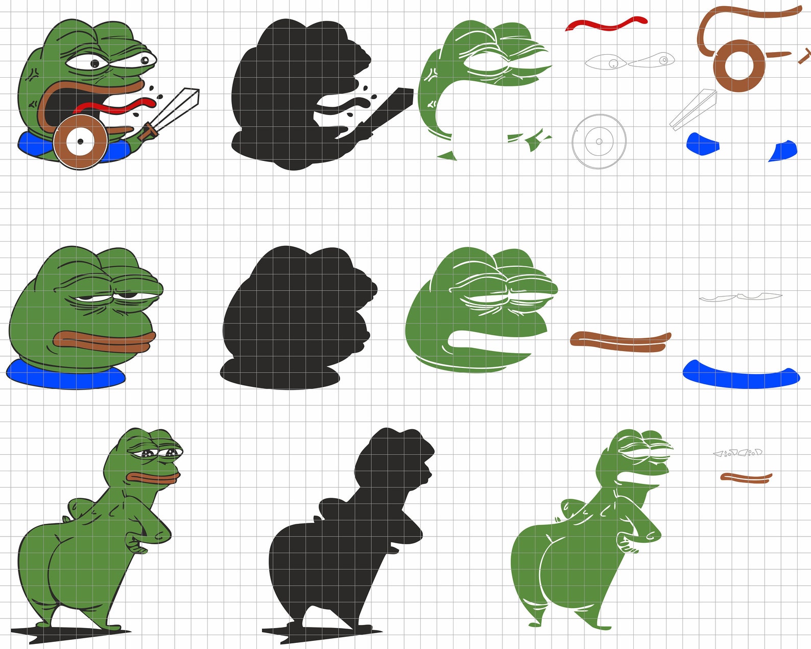 Pepe Frog Meme SVG PNG Cricut File Layered Cut Design for Printing ...