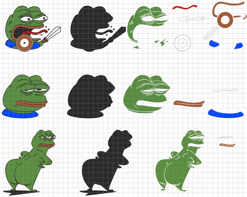 Pepe rana meme SVG PNG Cricut archivo diseño de corte en capas para ...