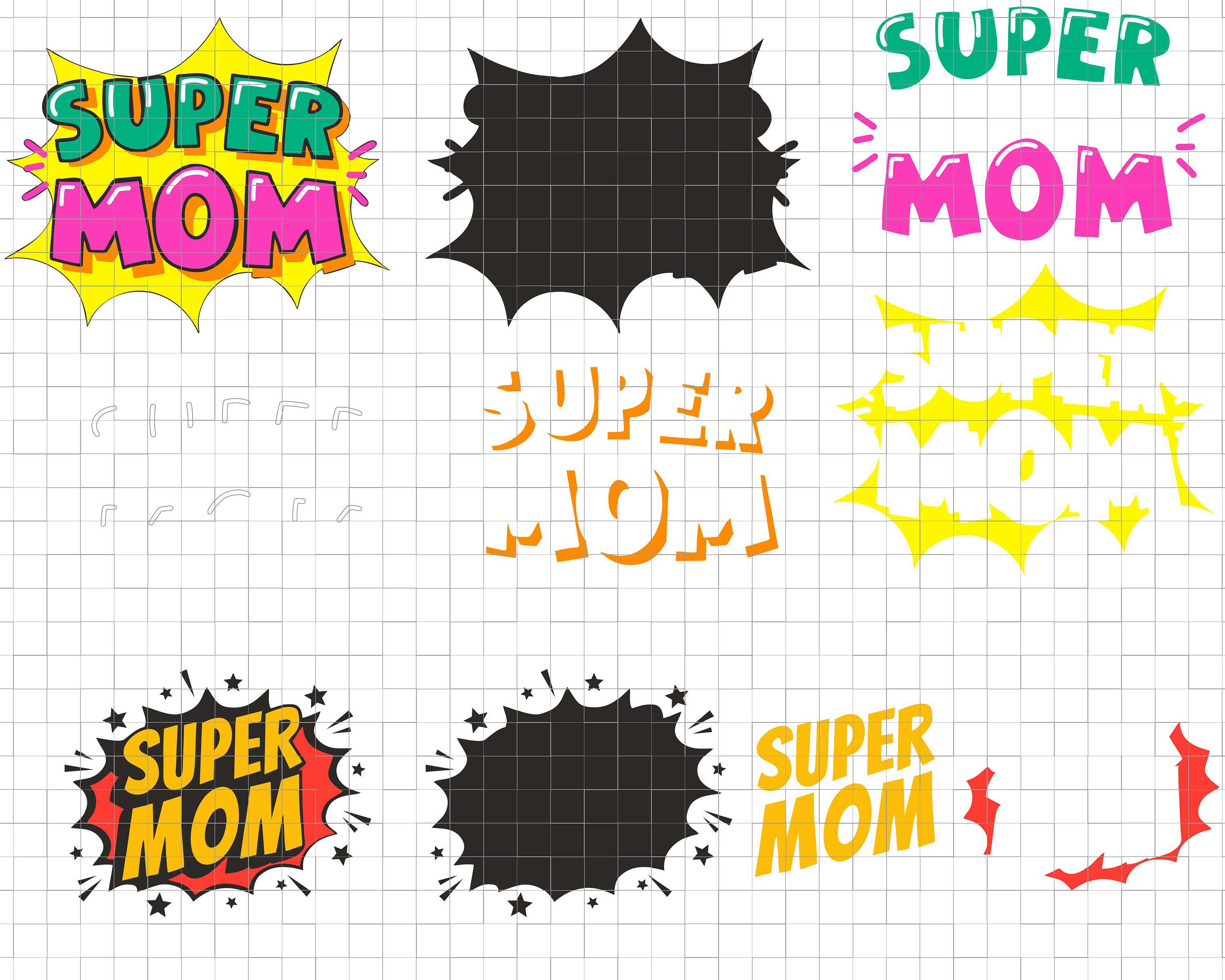 Supermom SVG PNG Cricut File Layered Cut Design for Printing, Engraving, Sublimation, Decal ...