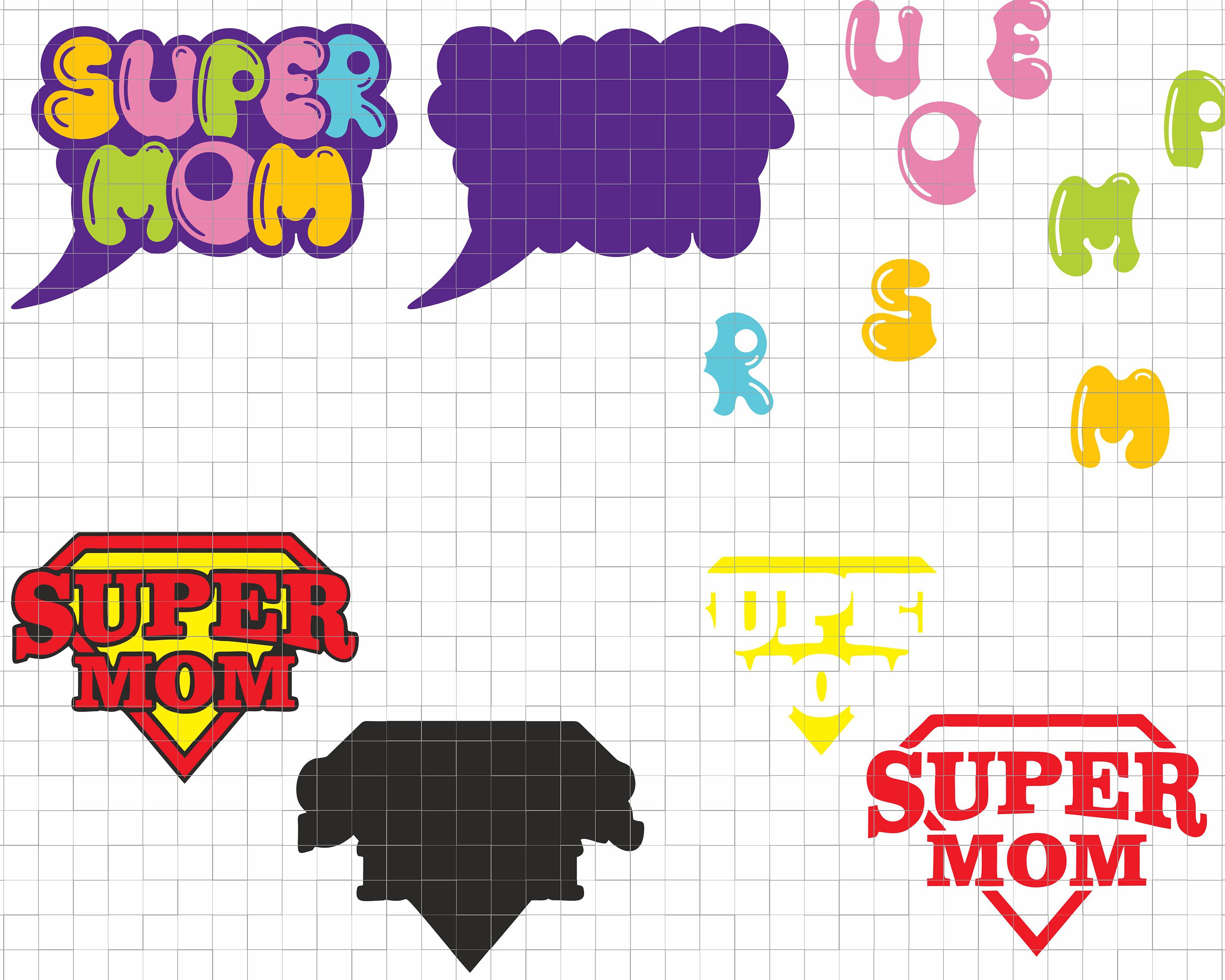 Supermom SVG PNG Cricut File Layered Cut Design for Printing, Engraving, Sublimation, Decal ...