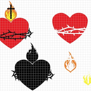 Sacred Heart SVG PNG Cricut File Layered Cut Design for Printing ...