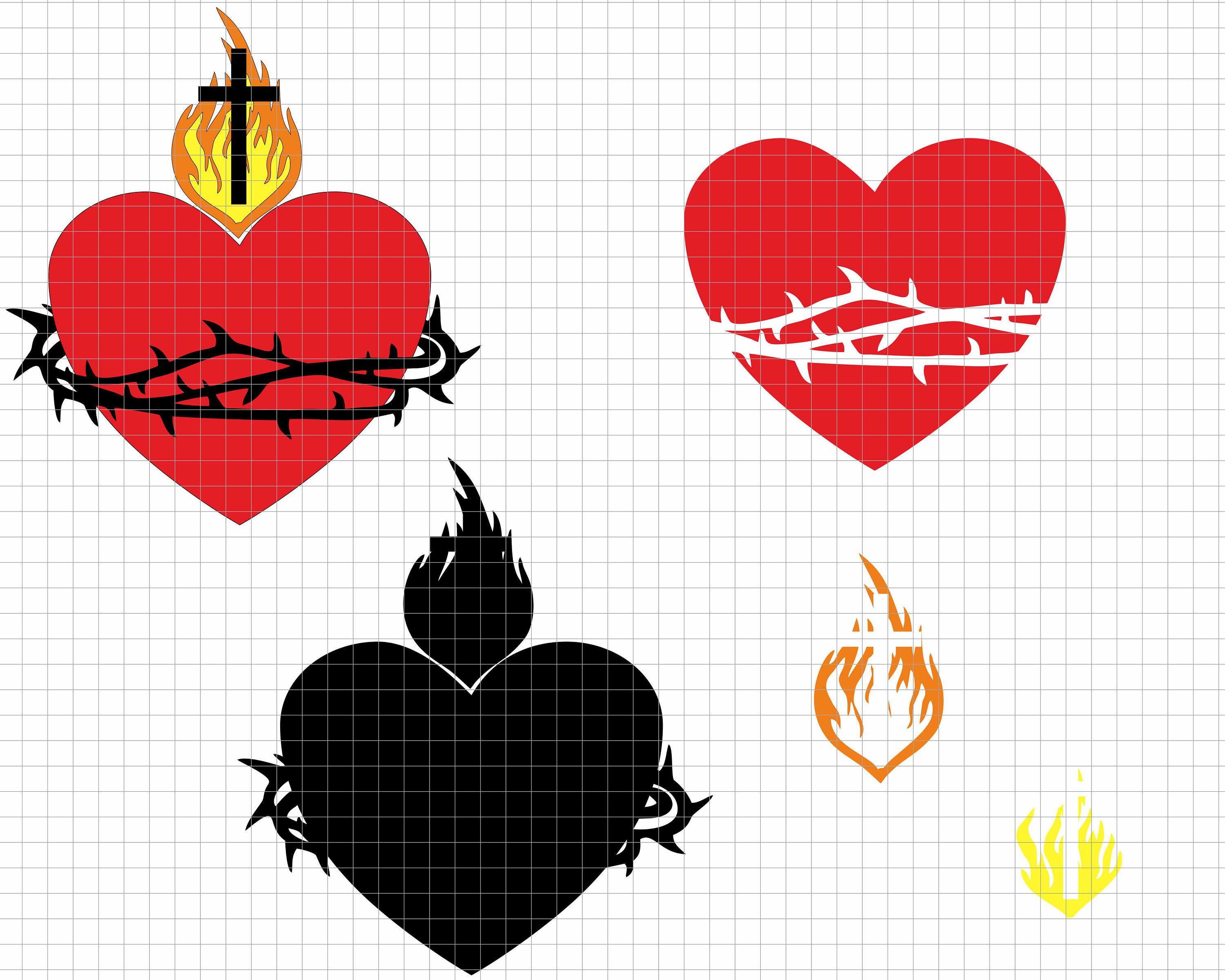 Sacred Heart SVG PNG Cricut File Layered Cut Design for Printing ...