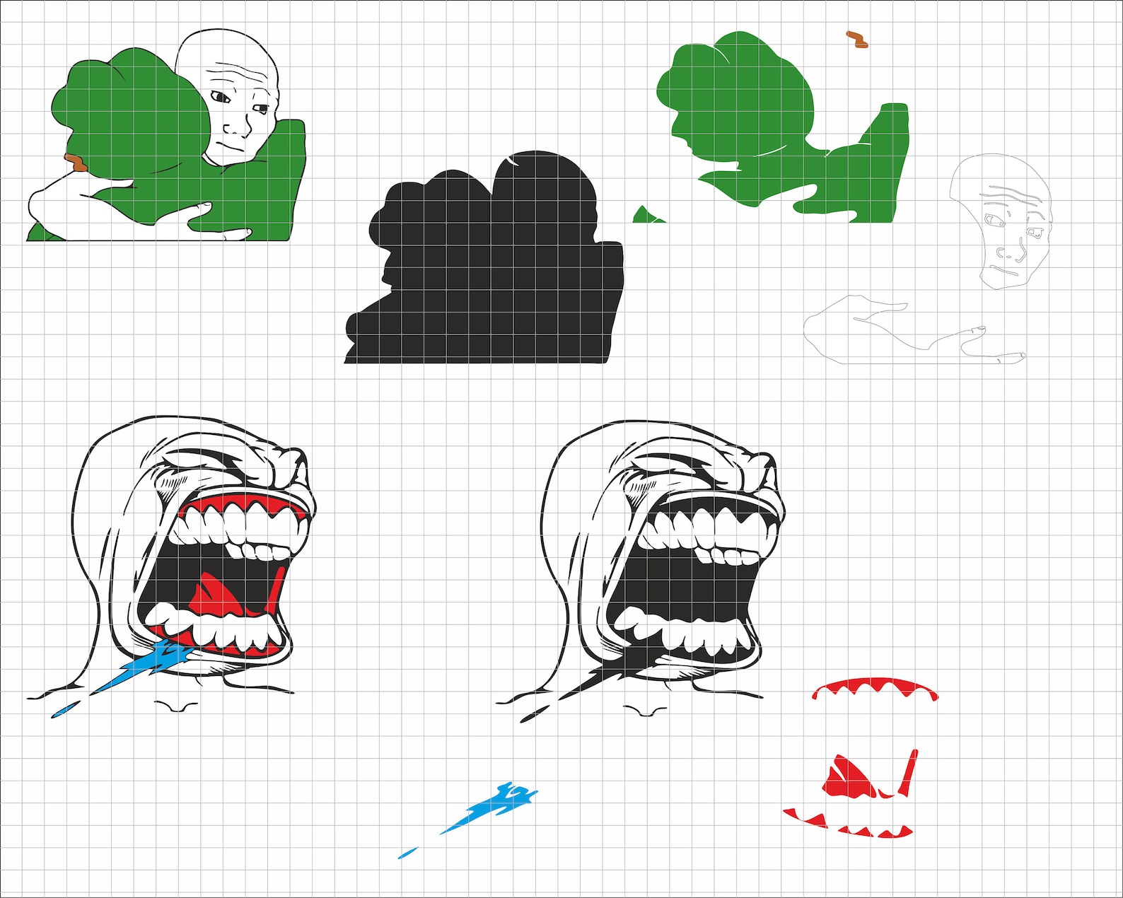 Wojak Face Meme Template SVG PNG Cricut File Layered Cut - Etsy Hong Kong