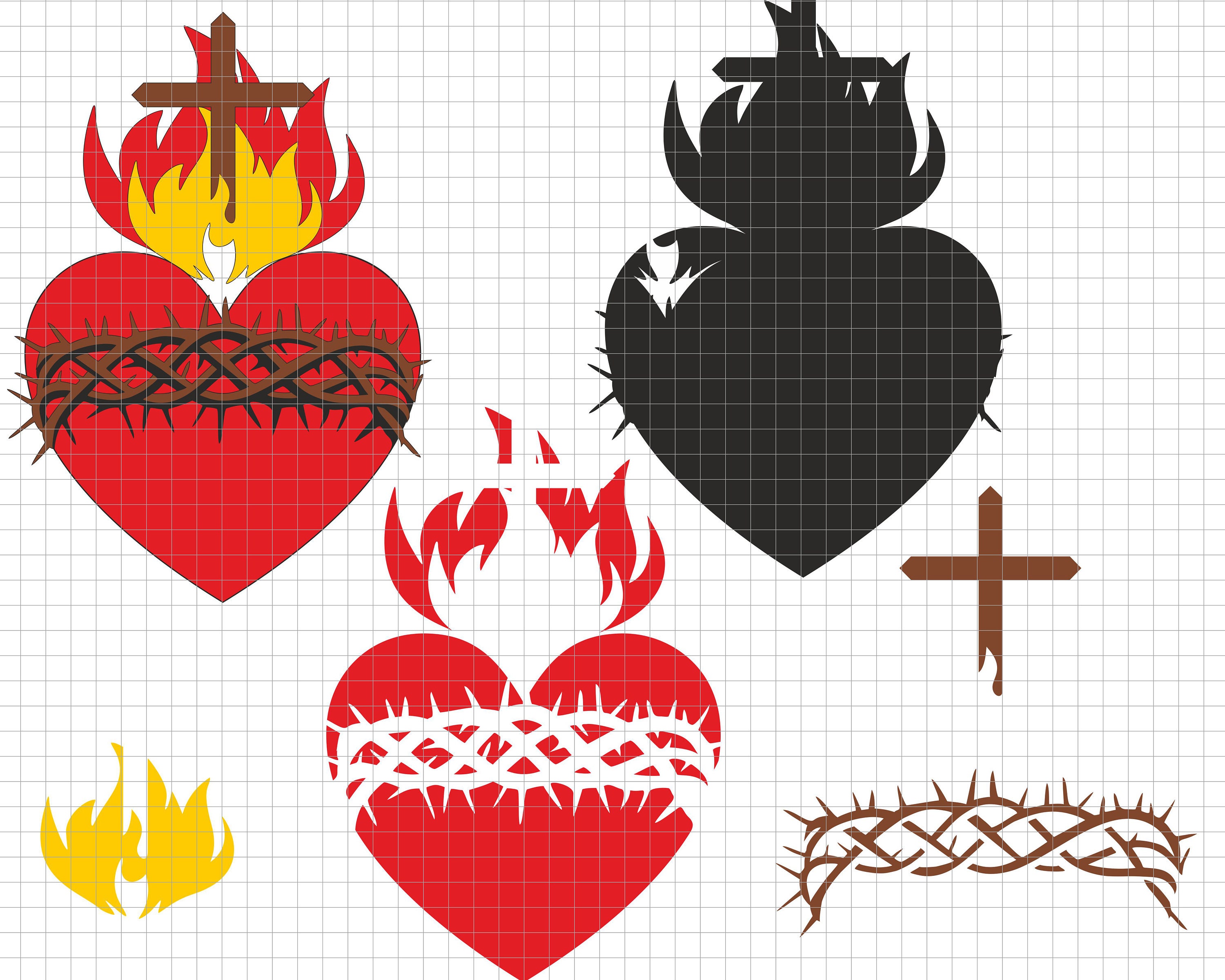 Sacred Heart SVG PNG Cricut File Layered Cut Design for Printing ...