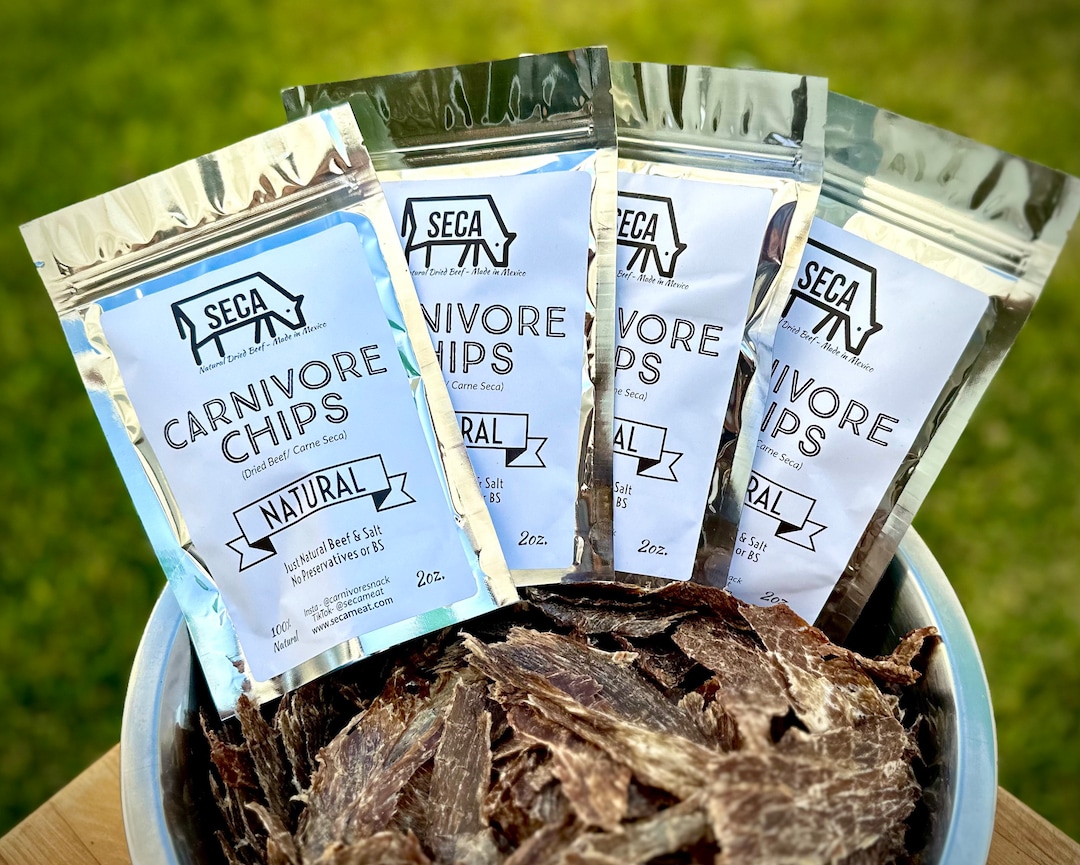 Carnivore Chips - 4 Pack - Dried Beef - No Preservatives - Beef & Salt ...
