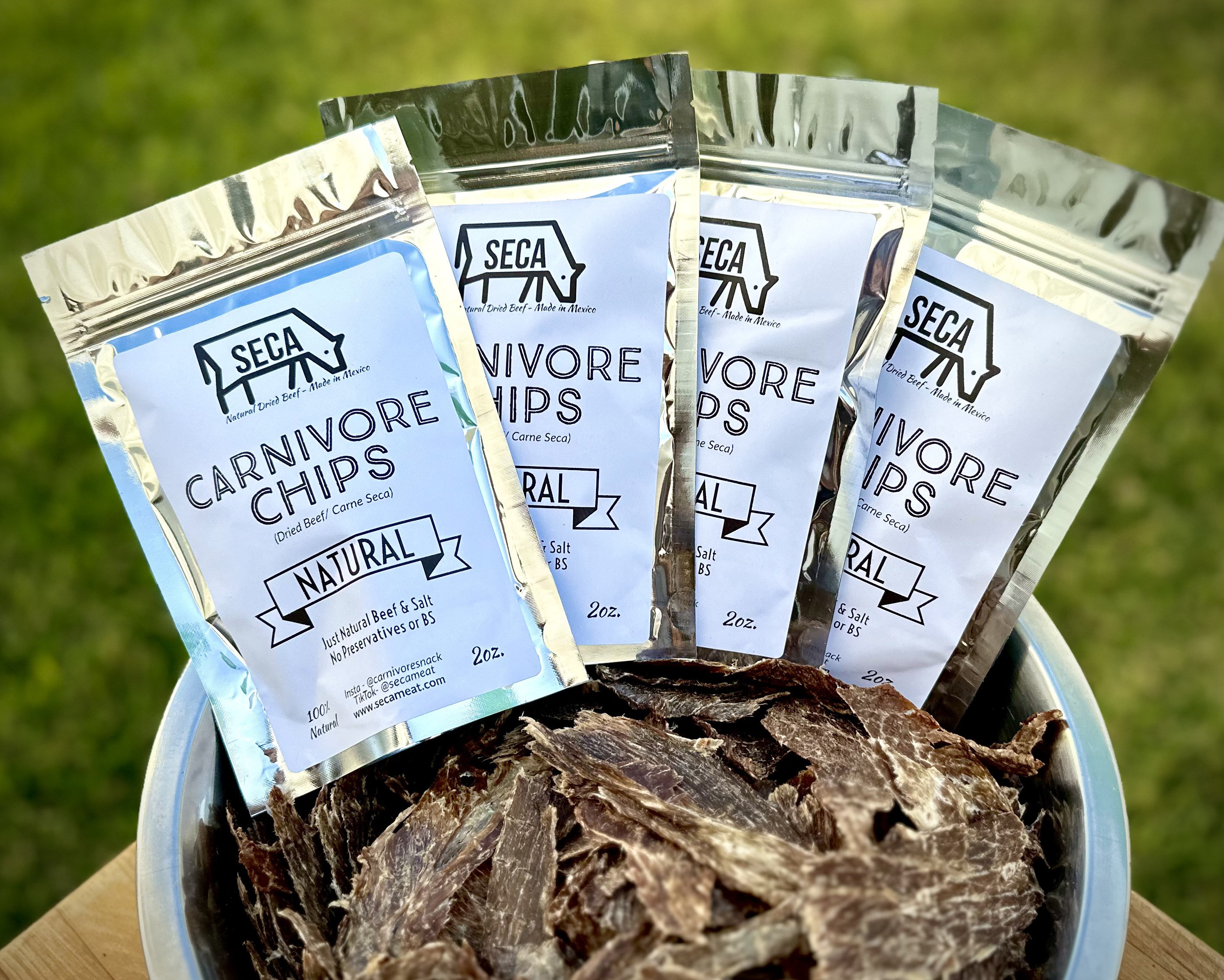 Carnivore Chips - 4 Pack - Dried Beef - No Preservatives - Beef & Salt ...