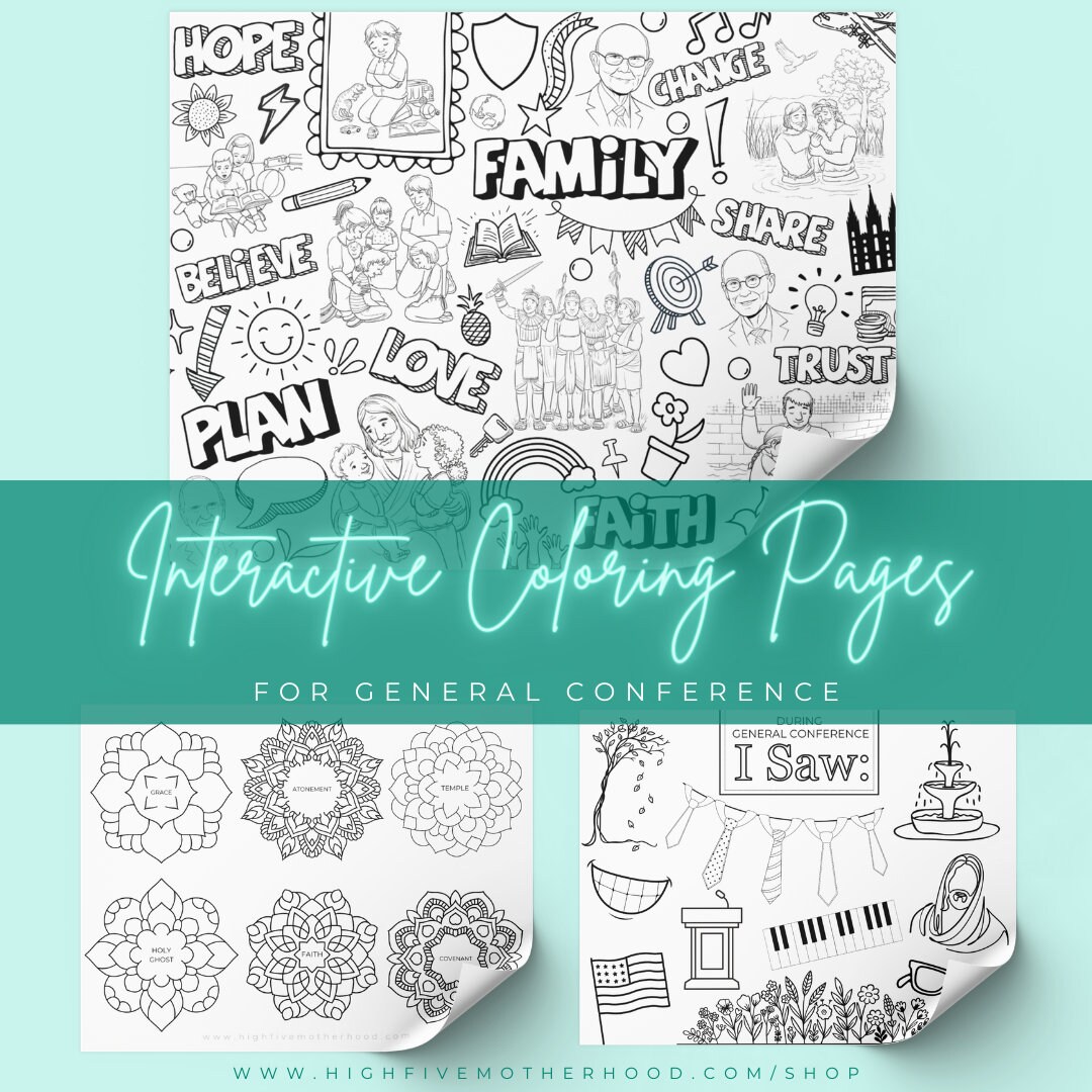 Interactive Coloring Pages for General Conference - Etsy