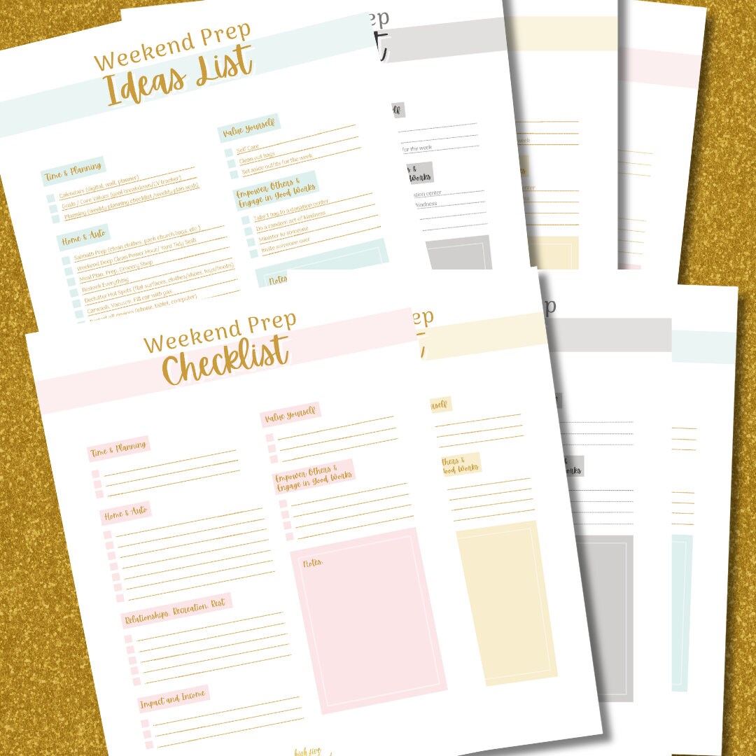 Weekend Prep Checklist - Etsy