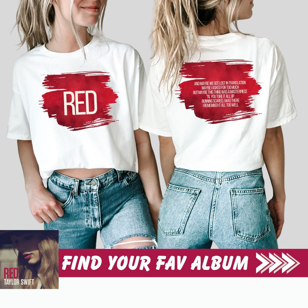 RED Album Tee TS Lyrics White Unisex Jersey Short Sleeve Tee Eras Tour ...