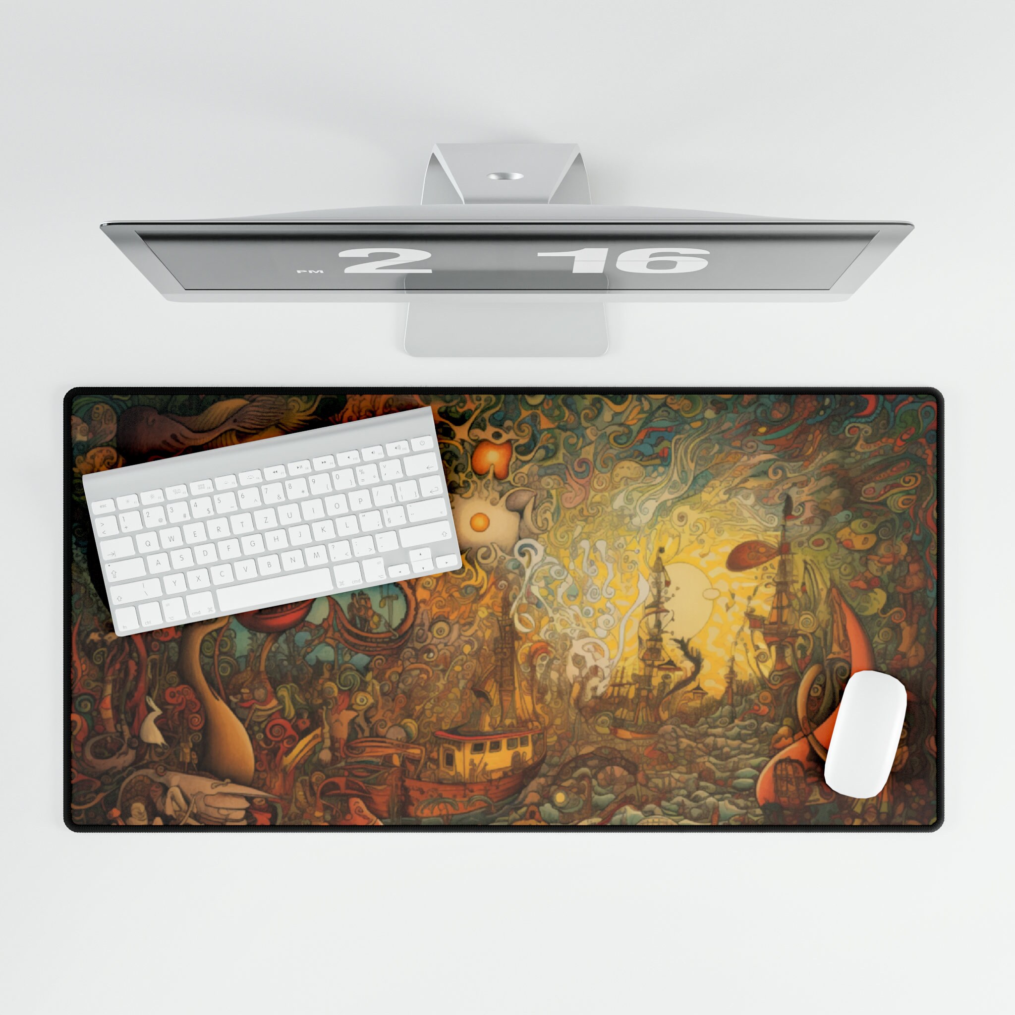 Surreal Maritime Odyssey Desk Mat - Etsy