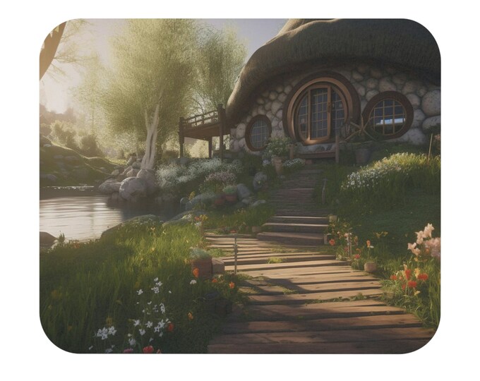 Hobbit Hole Desk Mat, Lord of the Rings Mousepad, the Shire Mouse Pad ...