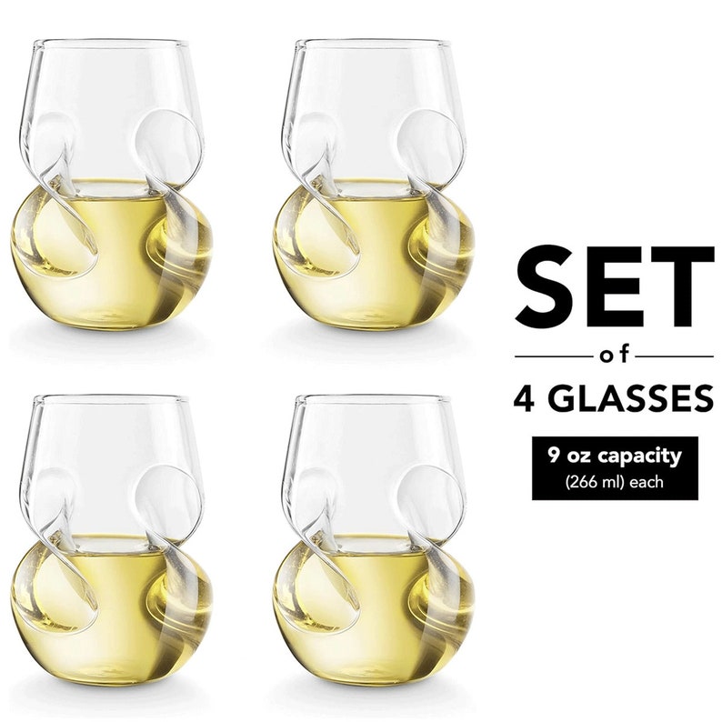 Sculpted Wine Glasses Gift Set Set of 4 Wine Glasses 4.5 X - Etsy