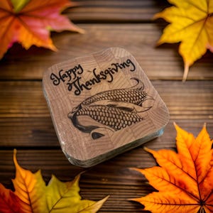 Laser Engraved Maple Wood Coasters Holiday Designs Halloween Christmas ...