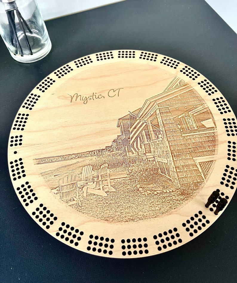 Custom Laser Engraved Cribbage Board: Personalized Photo Gift - Etsy
