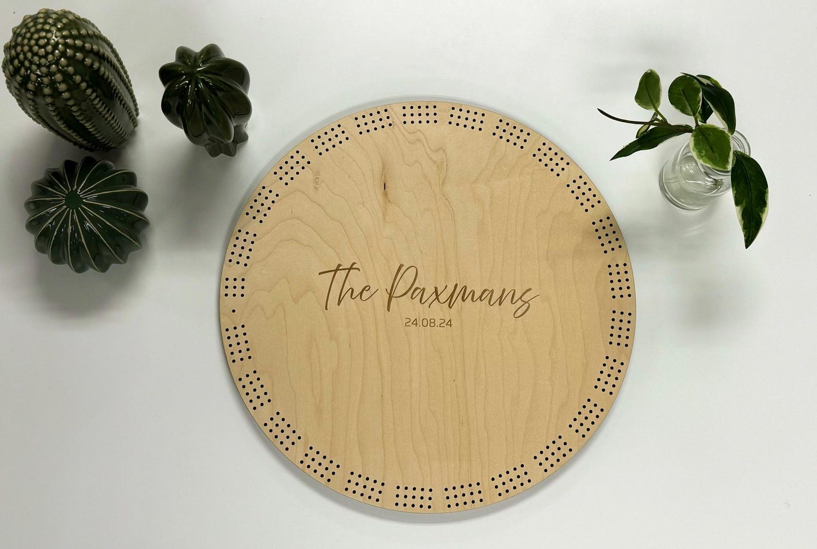 Laser Engraved Cribbage Board: Personalized MDF Wood, 10" Circle - Etsy