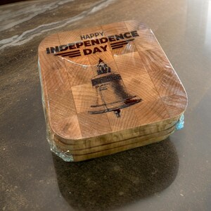 Laser Engraved Maple Wood Coasters Holiday Designs Halloween Christmas ...