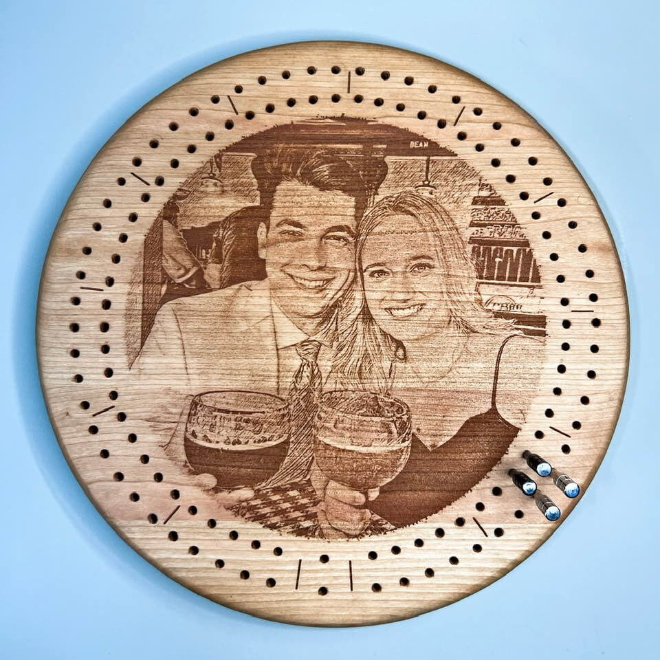 Custom Cribbage Board Personalized With Laser Engraved Text and Images ...