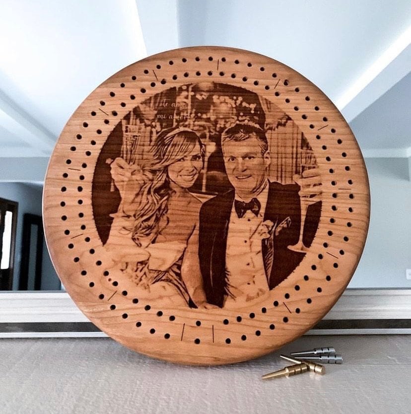 Custom Cribbage Board Personalized With Laser Engraved Text and Images ...