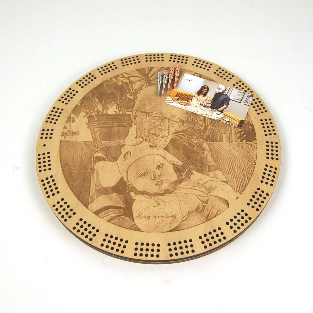 Laser Engraved Cribbage Board | 100% Customizable With Images, Text and ...