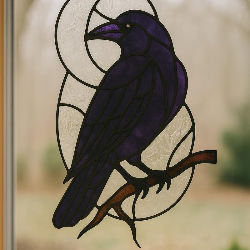 Stained Glass Raven - Etsy