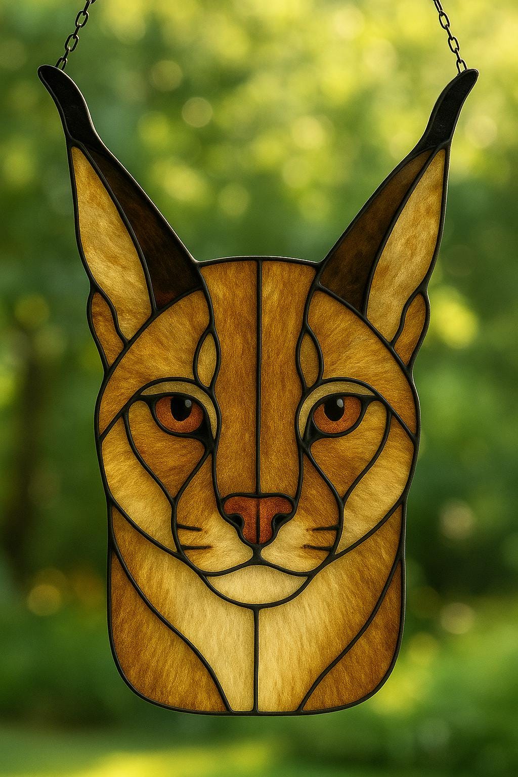 Caracal Stained Glass Pattern – Wild Cat PDF Template for DIY Glass Art ...
