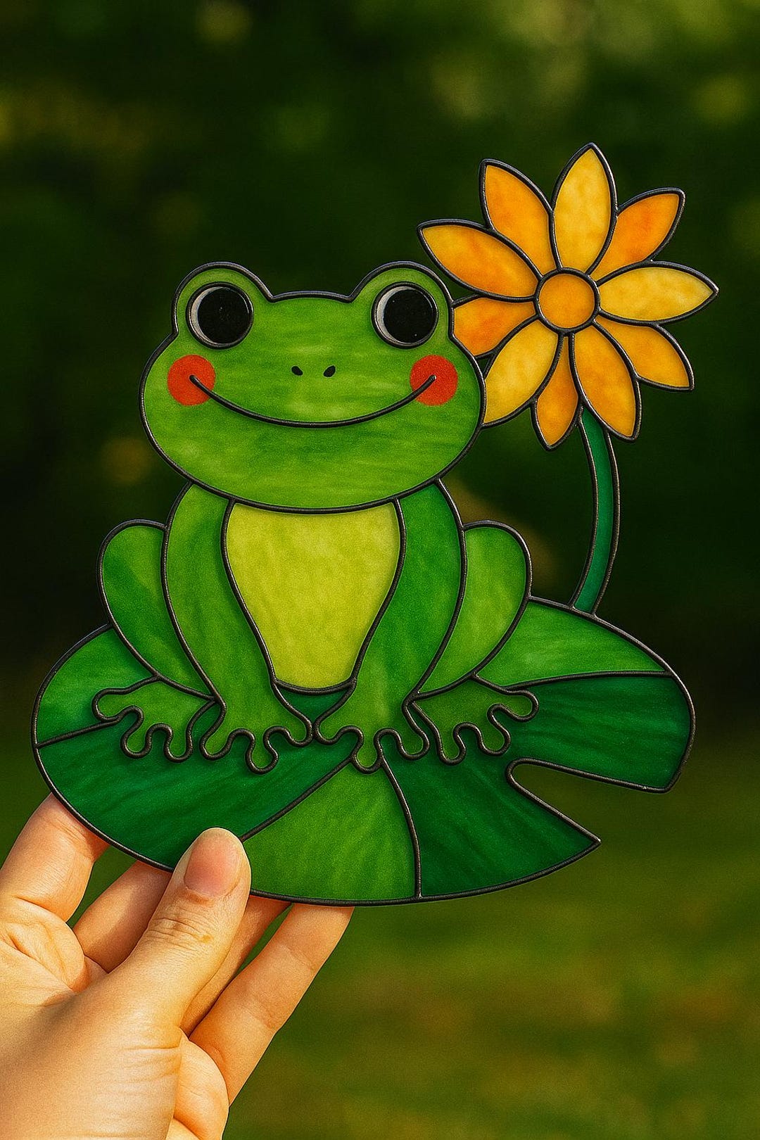 Smiling Frog Stained Glass Pattern - PDF Digital Download for Lily Pad ...