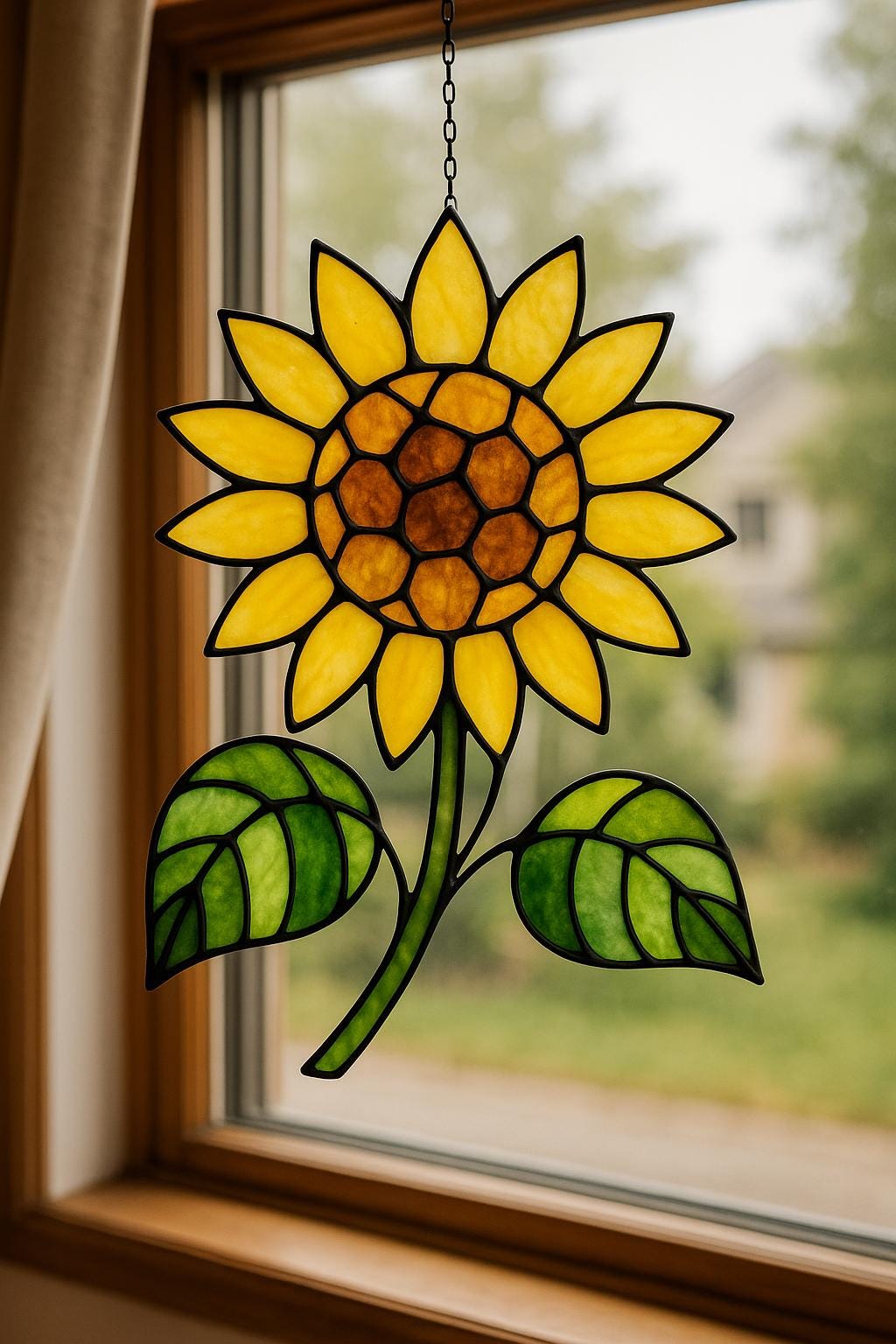 Sunflower Stained Glass Pattern – Printable Digital Template - Etsy