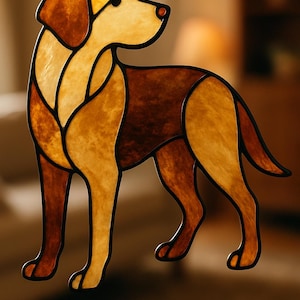 Dog Stained Glass Pattern PDF – Loyal Companion Panel Template ...