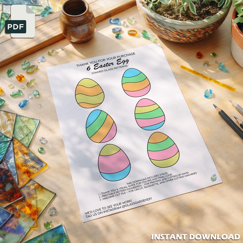 Stained Glass Easter Egg Pattern – Spring Suncatcher Designs (PDF ...