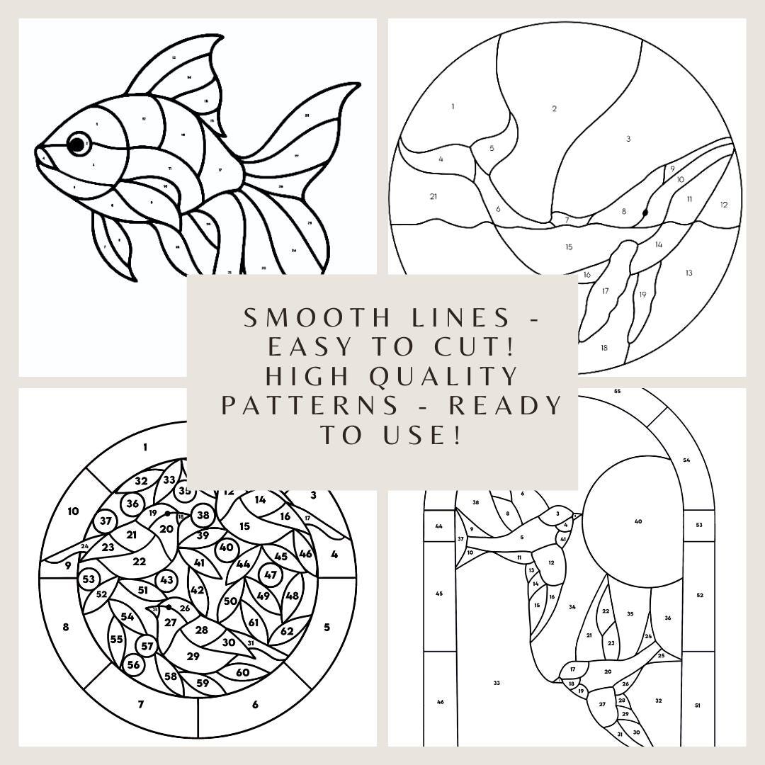 15+ Christmas Stained Glass Pattern Bundle | Holiday Suncatcher ...