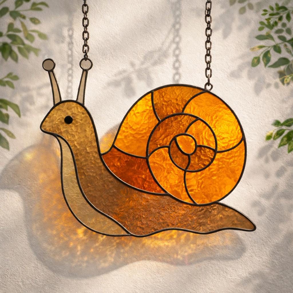 Snail Stained Glass Pattern – Whimsical Suncatcher (PDF Download) - Etsy