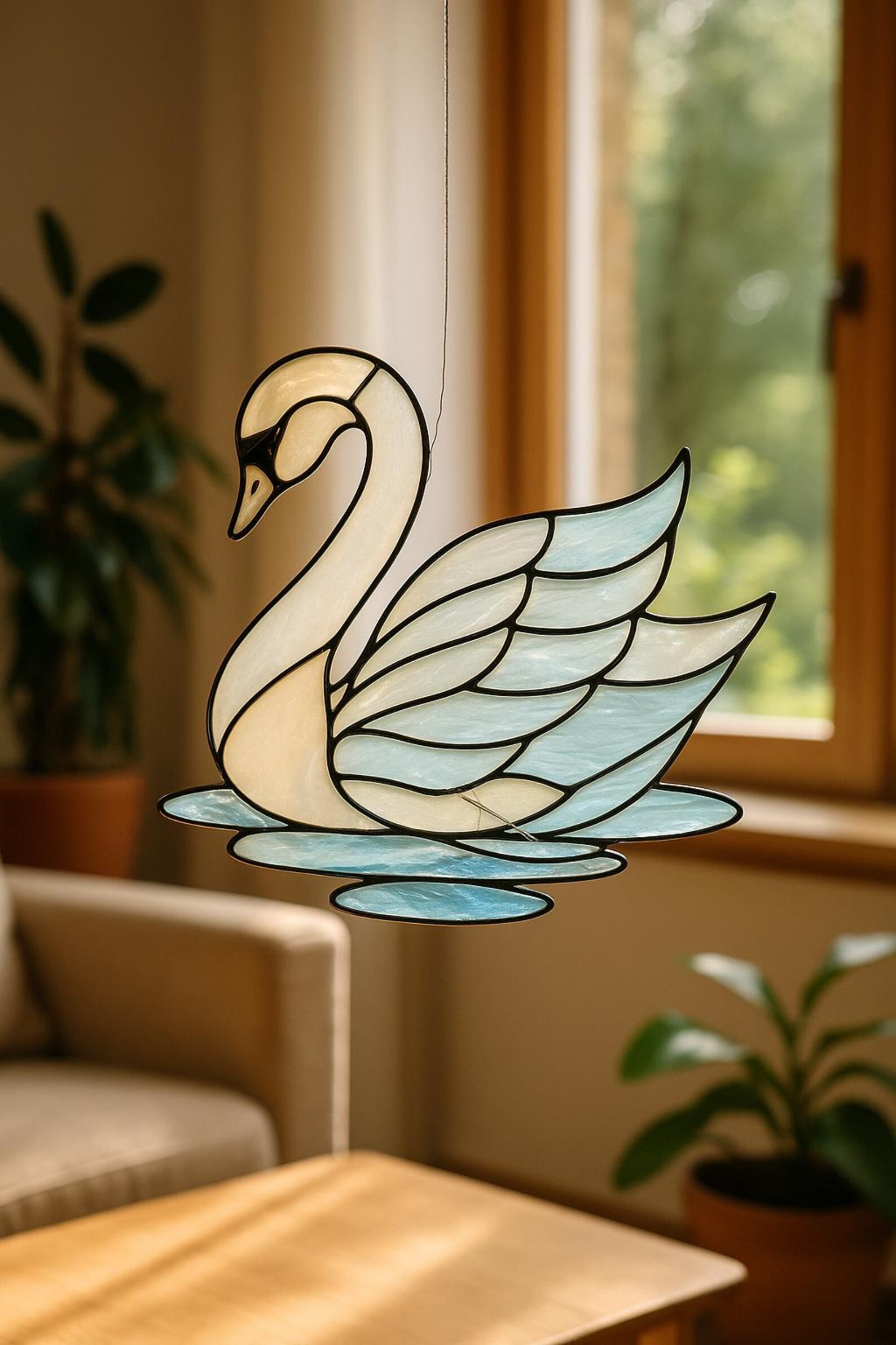Graceful Swan – Stained Glass Pattern (digital PDF Download) - Etsy