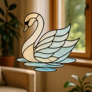 Graceful Swan – Stained Glass Pattern (digital PDF Download) - Etsy