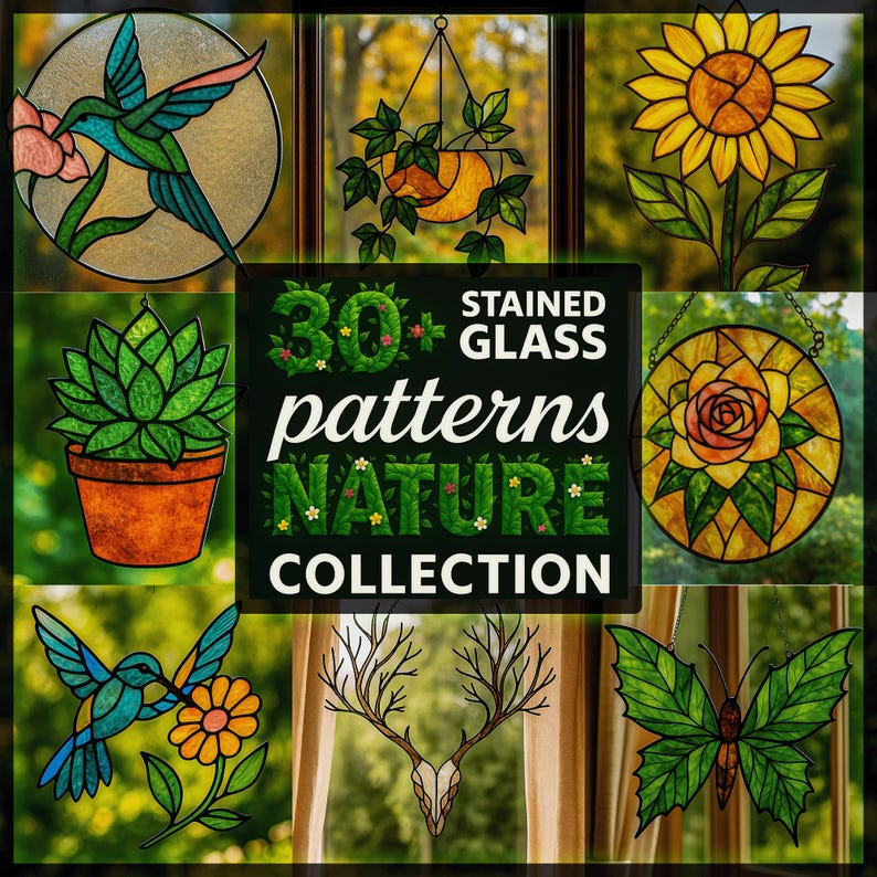 Stained Glass Patterns | 30+ Nature-inspired Designs (PDF Digital ...