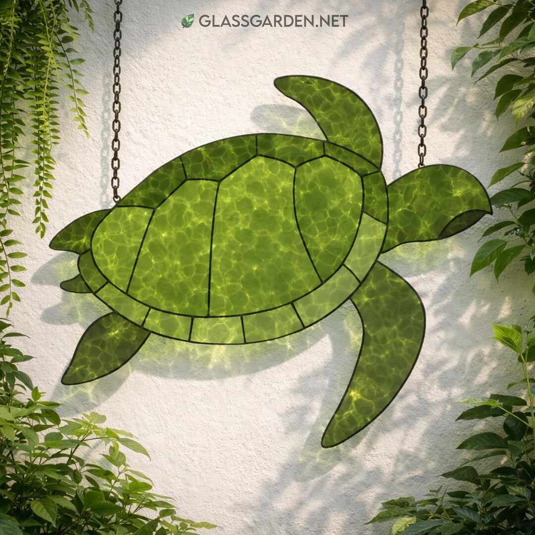 Sea Turtle Stained Glass Pattern – Marine Suncatcher Template (digital ...