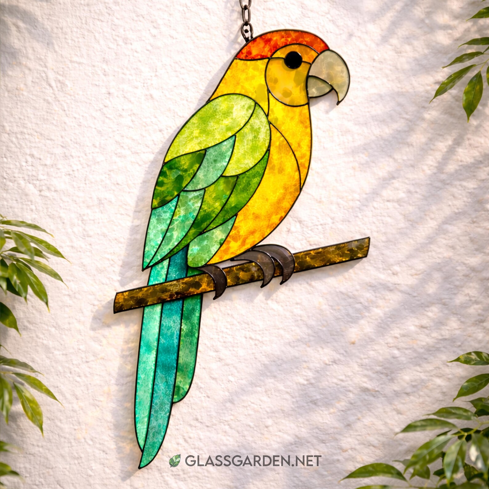 Parrot Stained Glass Pattern – Tropical Bird Suncatcher (PDF Digital ...