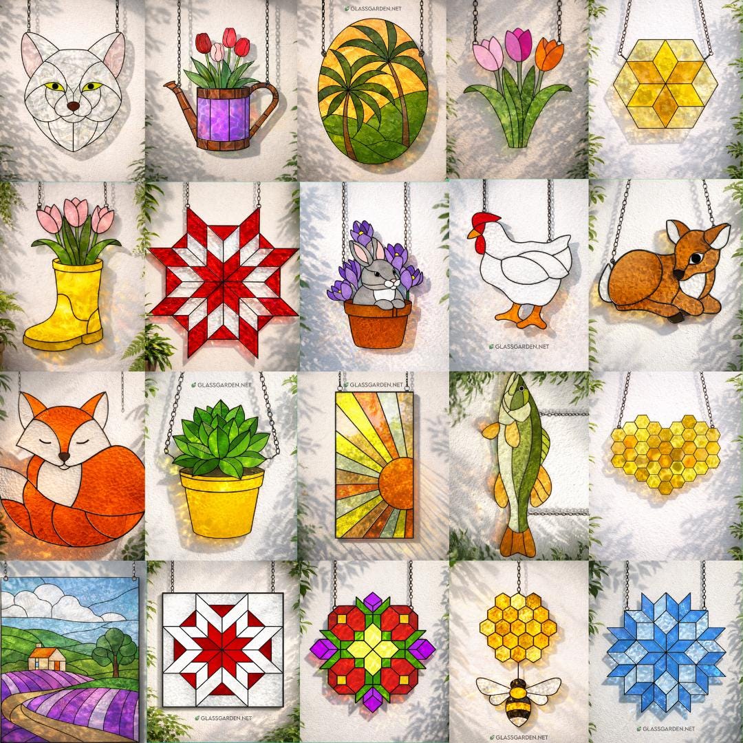 200+ Stained Glass Patterns Bundle – Digital PDF Collection for ...