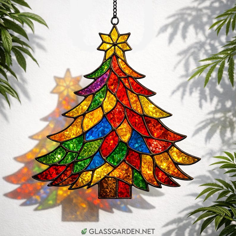 Christmas Tree Stained Glass Pattern – Festive Holiday Tree PDF ...