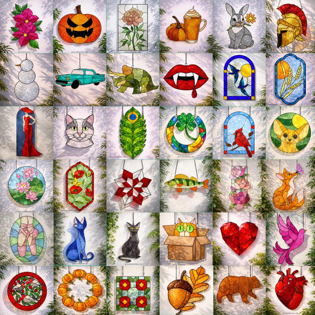 200+ Stained Glass Patterns Bundle – Digital PDF Collection for ...