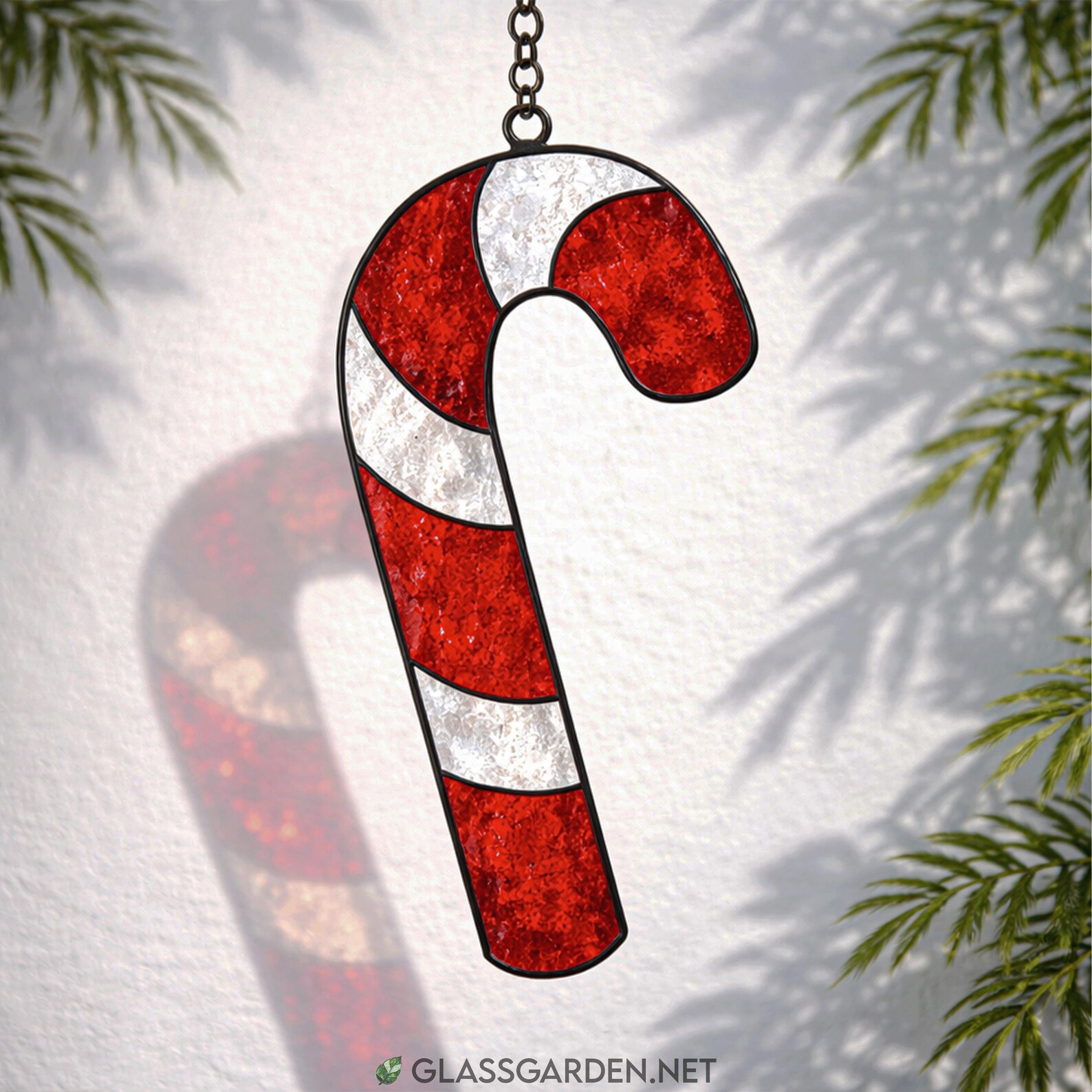 Candy Cane Stained Glass Pattern – Christmas Holiday Suncatcher PDF ...