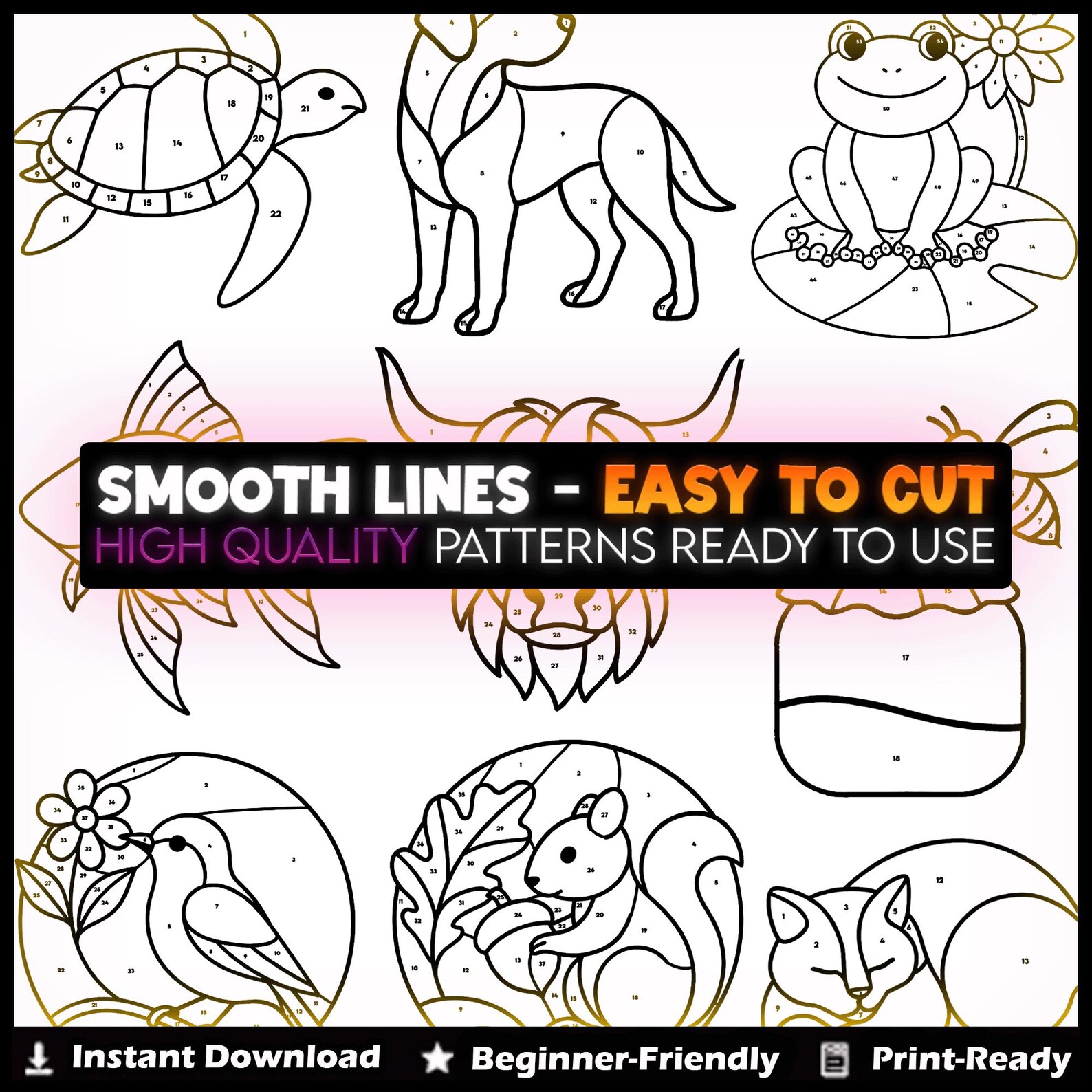 Spider and Web Stained Glass Pattern – Creepy Halloween Suncatcher ...